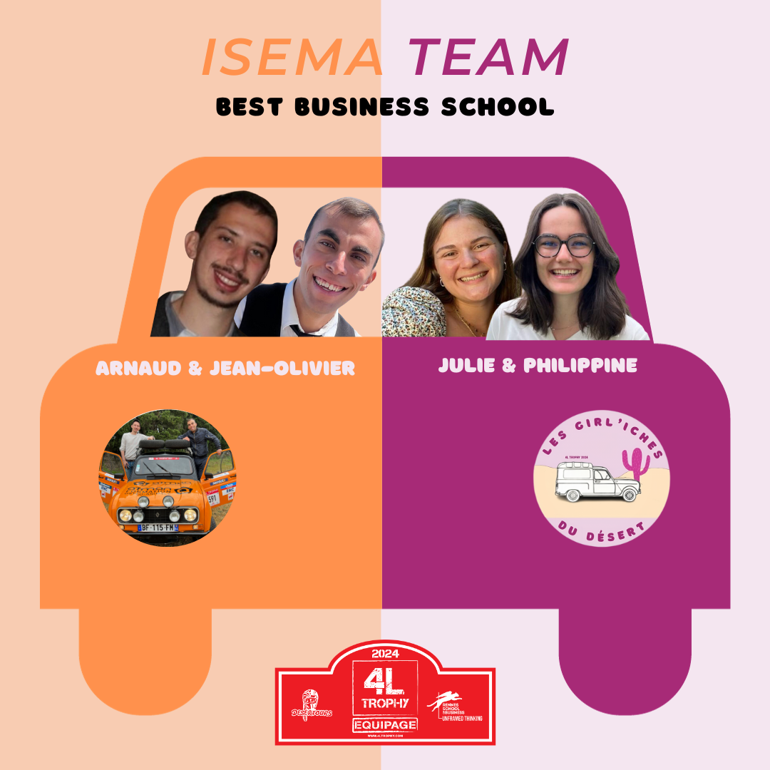 1 élève et 2 jeunes diplômés participent au 4L Trophy ! • Isema